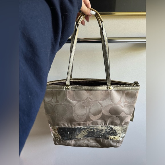 Coach | Bags | Coach Gold Jacquard Signature Gold | Poshmark
